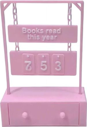 Generic Books Read This Year Counter - Personalisierter Lese-Tracker und Bücherregal-Dekor mit Buch-Themen-Design, Geschenke für literarische Enthusiasten (Ro