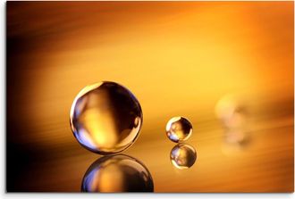 Paul Sinus Art 120x80cm Leinwandbild auf Keilrahmen Hintergrund abstrakt Kugeln rot orange gelb Wandbild auf Leinwand als Panorama