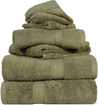 Superior Ensemble de Serviettes, 6 pi&egrave;ces, Coton sup&eacute;rieur de 900 grammes, Vert for&ecirc;t