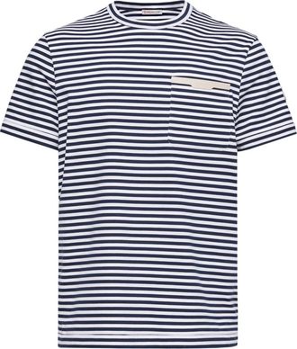 Moncler Moncler Striped Cotton T-shirt, Men, Multicolour, Size: Xl