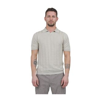 Irish Crone Polo-Shirt mit Hexagon-Muster - - Tops - Herren - Grau - L