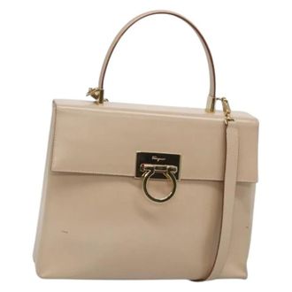 Ferragamo Sac &agrave; main en cuir Pre-owned - Femme - Pre-owned - Beige - Taille: ONE Size