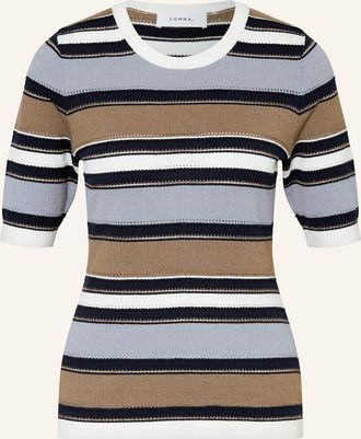 Comma Comma Strickshirt Mit Glitzergarn braun