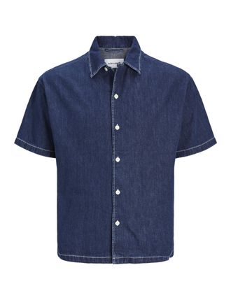 Jack & Jones Herren Jjipalma Jjresort Shirt S/S Wi 871 Kurzarmhemd, Blue Denim, XL