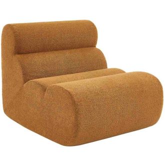 Sweeek Modularer Lounge-Sessel mit strukturiertem Boucl&eacute;-Bezug, Strukturiertes Boucl&eacute;, Senfgelb