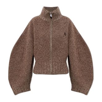 The Attico Femme, Pulls, Brun, Taille: 38 FR Logo Cardigan