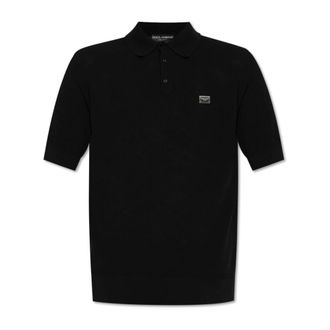 Dolce & Gabbana Polo mit Applikation und graviertem Logo - - Tops - Herren - Schwarzk - L