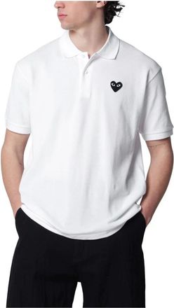 Comme Des Gar&ccedil;ons Homme, Tops, Blanc, Taille: M Polo Black Heart