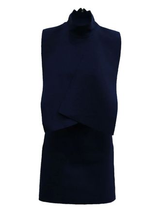 Msgm robe courte &agrave; col montant - Bleu