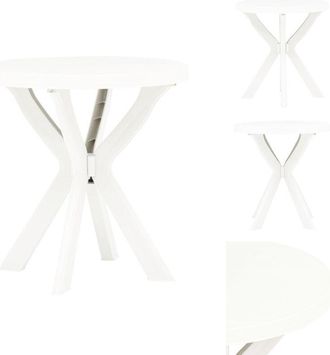 vidaXL Gartentische - Living Bistrotisch Wei&szlig; &Oslash;70 cm Kunststoff