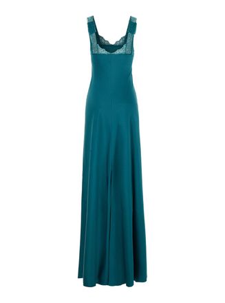Forte_Forte Womens Long Dress Blue Viscose Acetate