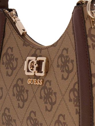 Guess Womens Shoulder Bag Latte Logo-Brown Polyurethane - Shoulder-Bags Logo/brown
