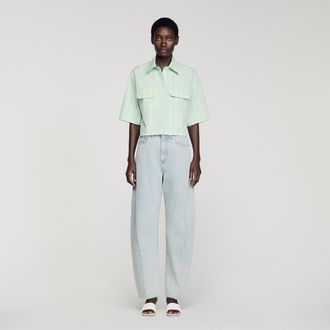 Sandro Chemise courte &agrave; carreaux