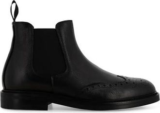 Melluso Bottines homme avec &eacute;lastique et queue daronde en cuir noir u24657, Noir, 39 EU