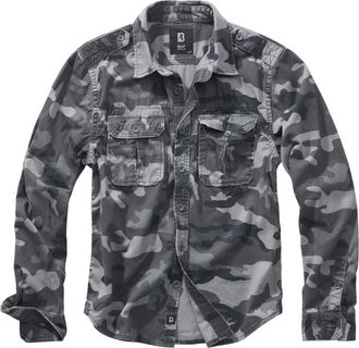 Brandit Vintage Shirt Long Sleeve, Farbe: Grey camo, Gr&ouml;&szlig;e: 3XL