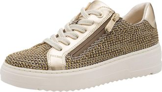 Marco Tozzi Marco Tozzi Damen Sneaker flach mit Rei&szlig;verschluss Low Top, Gold (Gold Comb), 38 EU