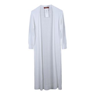 Max Mara Femme, Pulls, Blanc, Taille: 36 FR Cardigan Lungo Garzato