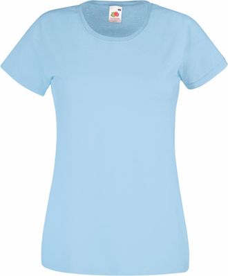 Fruit Of The Loom Damen Lady-Fit T-Shirt - Shirtarena B&uuml;ndel XXL,Pastellblau