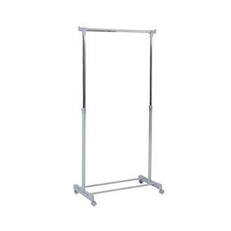 axentia 116704 Garderoben-/W&auml;schest&auml;nder, Kleiderstange auf Rollen, W&auml;scheturm, Metall, Silber, 80 x 40 x 165 cm