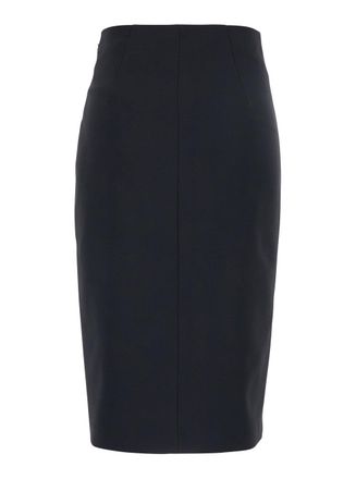 Elisabetta Franchi Womens Midi Skirt Black Tech Fabric Polyester