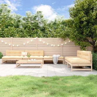 vidaXL vidaXL 6-tlg. Garten-Lounge-Set Massivholz Kiefer