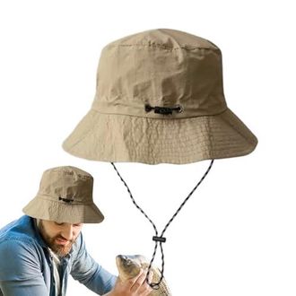 Generico Chapeau de p&ecirc;che pour homme | Chapeau pliable de plage, protection UV, s&eacute;chage rapide unisexe pour voyage, camping, jardinage, p&ecirc;che, kaki, 4XL
