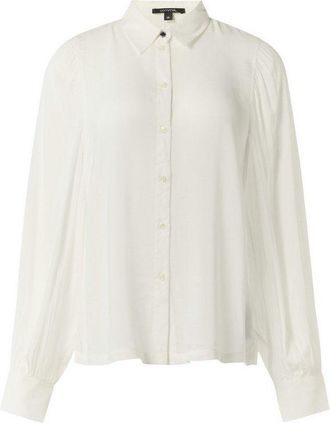 Comma Langarmbluse Bluse Relaxed-Fit-Bluse mit volumin&ouml;sen &Auml;rmeln und Raffungen