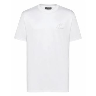 Plein Sport Homme, Sport, Blanc, Taille: S T-shirt Col Rond Manches Courtes