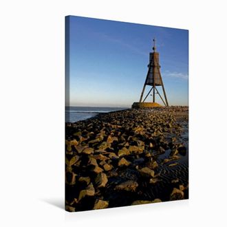 Calvendo Premium Textil-Leinwand 50 x 75 cm Hoch-Format Die Kugelbake | Wandbild, HD-Bild auf Keilrahmen, Fertigbild auf hochwertigem Vlies, Leinwanddruck von 