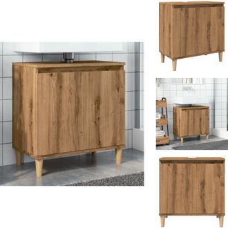 vidaXL Vidaxl - Armoire d&eacute;vier ch&ecirc;ne artisanal 58x33x60 cm bois ding&eacute;nierie - Meuble De Lavabo - Meubles De Lavabo - Meuble De Lavabo De Salle De Bain