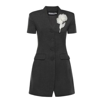 Self Portrait Mini Kleid mit floralem Detail - - Dresses - Damen - Grau - 2XS