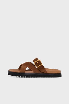 Gerard Darel Sandales en cuir velours &agrave; semelle crant&eacute;e - JEAN - Camel