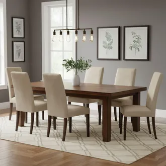 Dmora Set Di Sedie Ferraris, 6 Sedie, Effetto Velluto, Imbottito, Beige