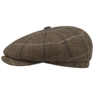 Stetson Hatteras Gallanger Wool Flatcap Klassisch Elegante Schirmm&uuml;tze Made in EU Herren Herbst Winter beige-braun XL (60-61 cm)