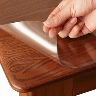 Shanna Nappe Transparente &Eacute;paisse 90 x 160cm Rectangulaire, Imperm&eacute;able Protection Table Transparent, Toile Cir&eacute;e Transparente Nappe Plastique, PVC Nappes Pr