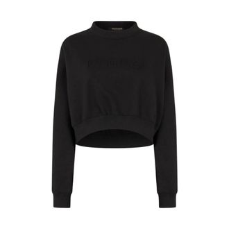 Roberto Cavalli Kurzes Sweatshirt mit Logo - - Sweatshirts & Hoodies - Damen - Schwarzk - M