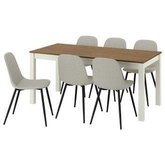 IKEA &Aring;LHULT / NORDMANSSK&Auml;R Tisch und 6 St&uuml;hle