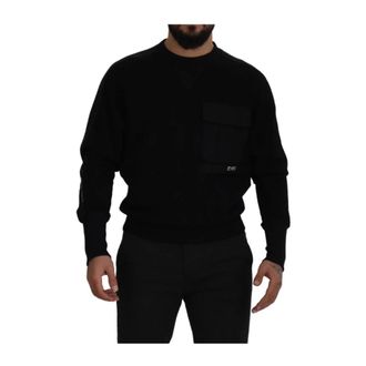 Dolce & Gabbana Rundhals-Pullover - - Knitwear - Herren - Schwarzk - XS