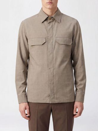 BRIGLIA 1949 Surchemise en m&eacute;lange de coton avec poches &agrave; rabat et boutons cach&eacute;s