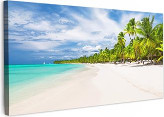 MuchoWow &copy; Wandbilder Wohnzimmer XXL 100x50 cm Wanddeko Panorama Zimmerdeko Wandgem&auml;lde Zimmer Deko auf Wand Dekoration Wall Art Gro&szlig;es Bild Strand - Meer - Pa
