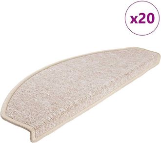 vidaXL Stufenmatten 20 Stk. 65x24x4 cm Taupe Halbrund Gro&szlig; vidaXL
