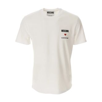 Moschino Liebe Vertrauen Jersey T-shirt - - Tops - Herren - Wei&szlig; - S