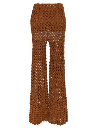 Ermanno Scervino Womens Brown Cotton Flared Pants
