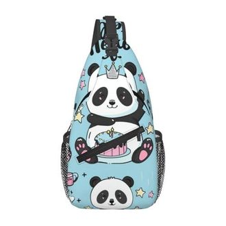 Generic Panda Eats Cake Sac &agrave; bandouli&egrave;re de voyage pour homme Sac &agrave; dos de randonn&eacute;e