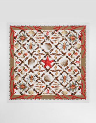 Dolce & Gabbana Shell-print Silk Scarf - Mann Schals Und Tücher Multicolor Onesize