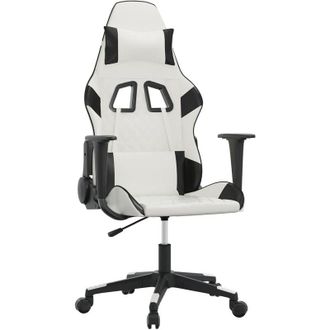 vidaXL Gaming-Stuhl Wei&szlig; und Schwarz Kunstleder vidaXL