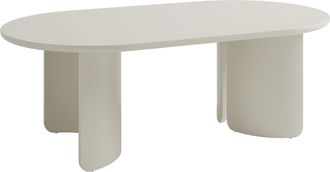 Sch&ouml;ner Wohnen Kollektion Couchtisch TROMS/Tischplatte und Gestell seidengrau lackiert/Abgerundete Kante/Wangenteile variabel montierbar/Wohnzimmertisch/Sofatisch / 110 x 60, H