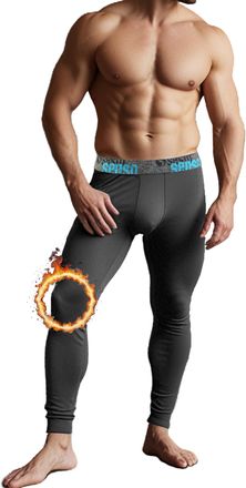 Sesto Senso Herren Lange Unterhosen Baumwolle Thermo Unterw&auml;sche Funktionsunterw&auml;sche Winter 3XL Grau