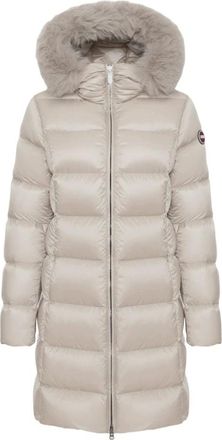 Colmar Femme, Manteaux, Beige, Taille: 34 FR Long Down Jacket with Faux Fur