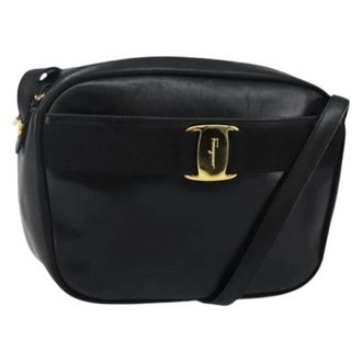 Ferragamo Sac bandouli&egrave;re en cuir Pre-owned - Femme - Pre-owned - Noir - Taille: ONE Size